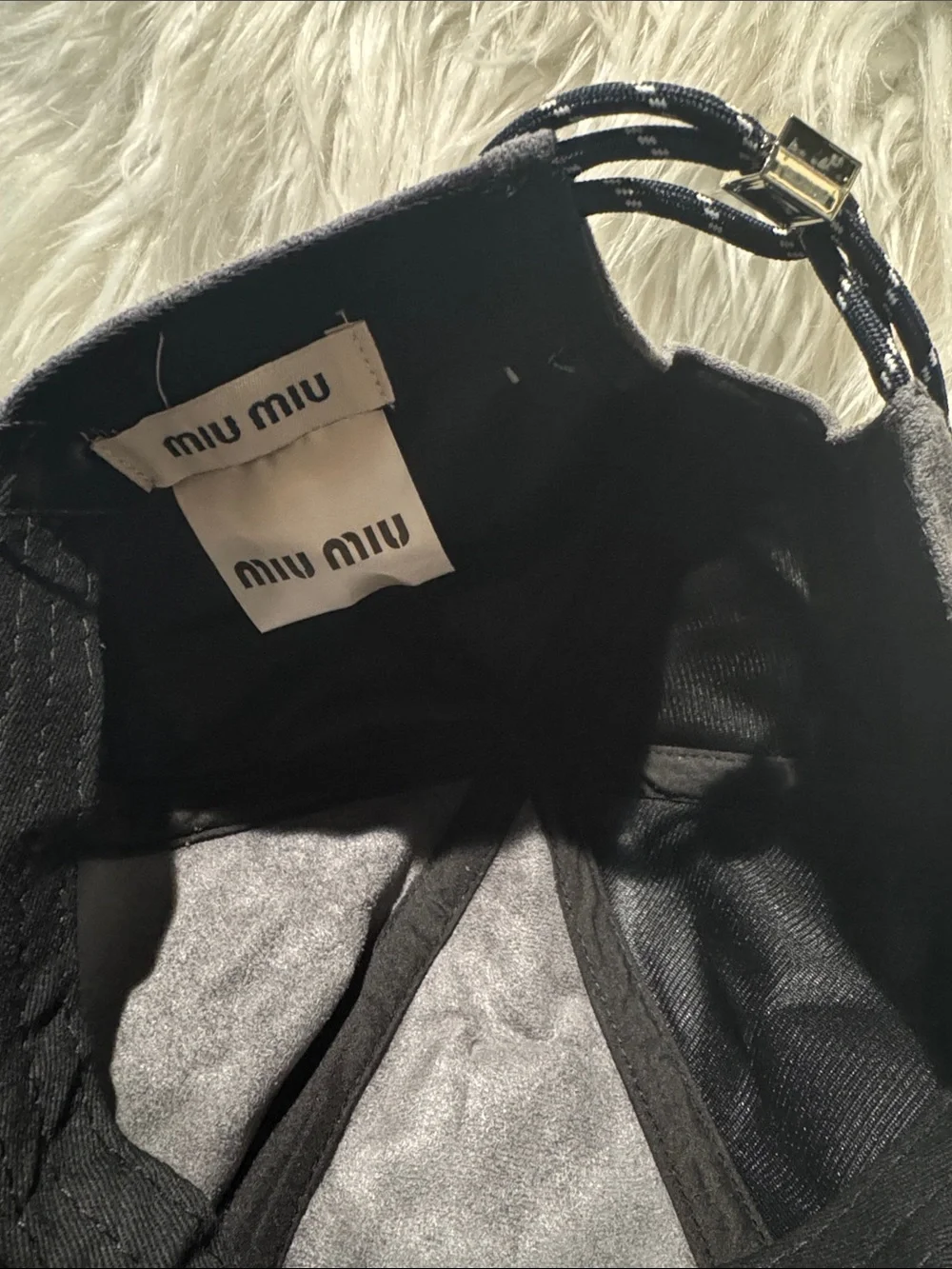 Miu Miu | Accessories | Miu Miu Gray Suede Logo Baseball Cap | Poshmark